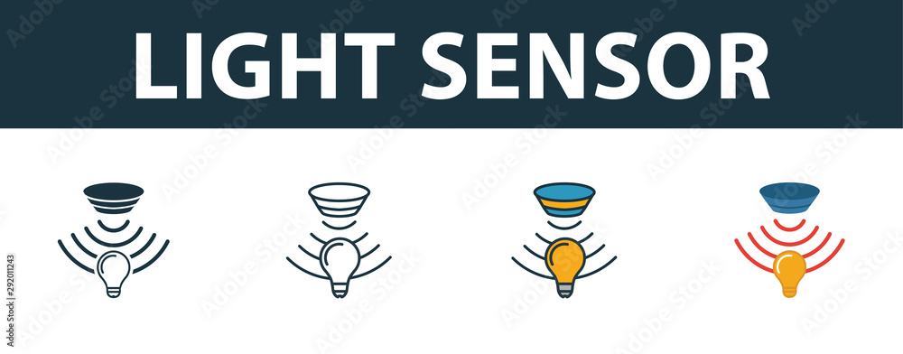 Light Sensor icon set. Premium symbol in different styles from sensors icons collection ...