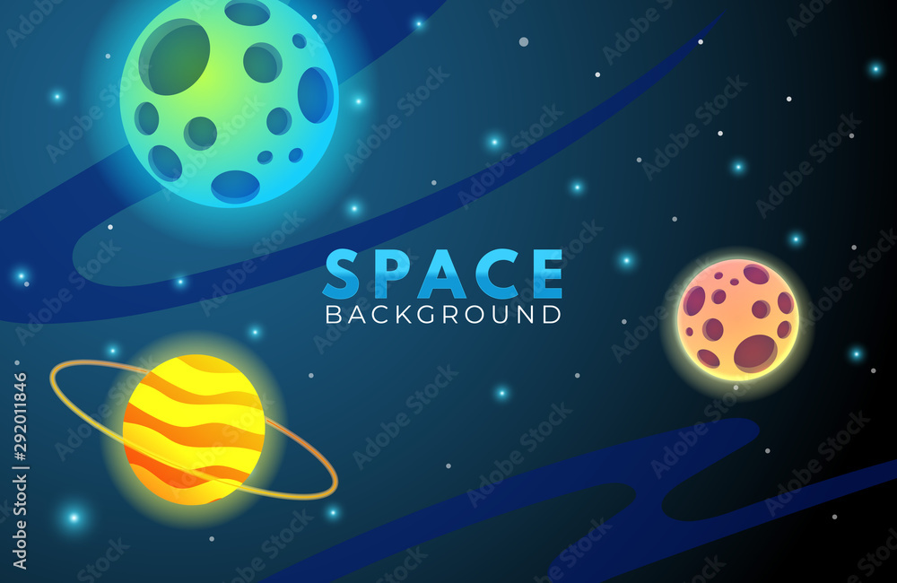 Space galaxy background with stars and planets. Background template for ...