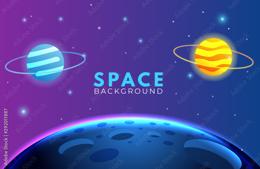Space galaxy background with stars and planets. Background template for ...