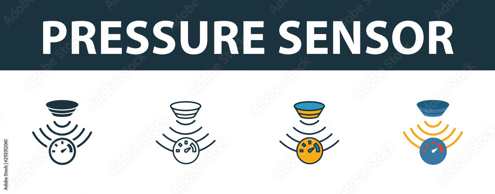 Pressure Sensor icon set. Premium symbol in different styles from ...