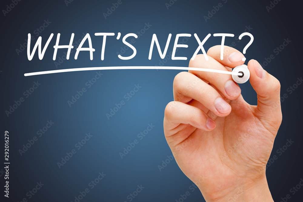 What is Next Handwritten With White Marker Stock Photo | Adobe Stock