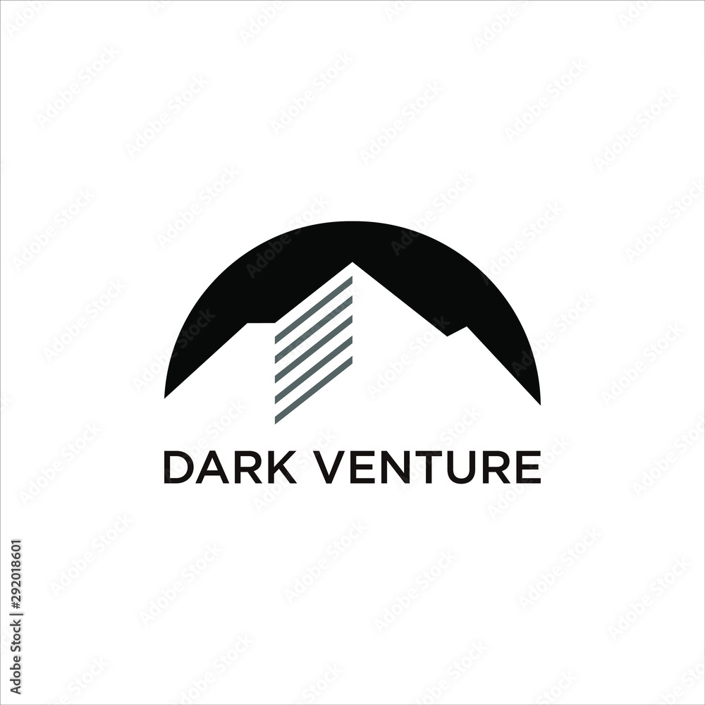 simple black abstract building for venture logo design template Stock ...