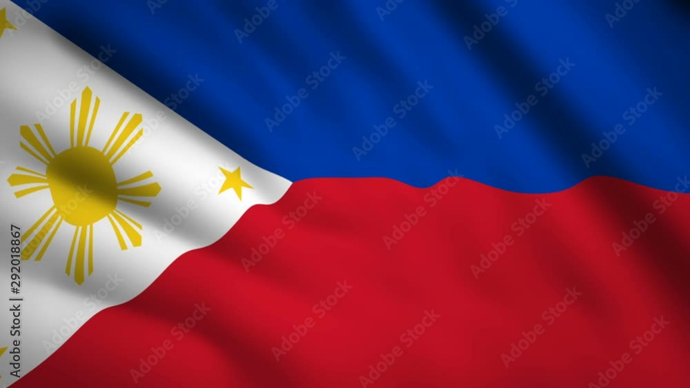 Philippines flag Motion video waving in wind. Flag Closeup 1080p HD ...