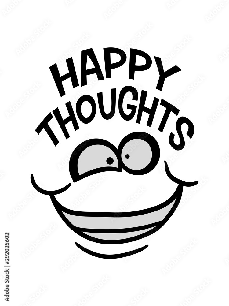 happy thoughts verrückt comic cartoon lustig design logo only gedanken ...