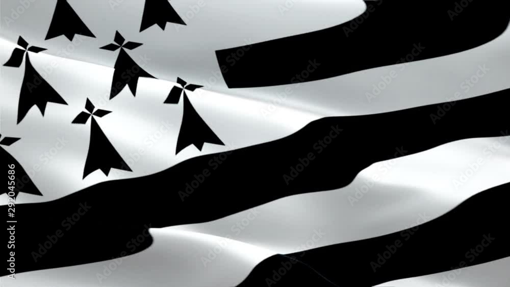 Brittany waving flag. National 3d Breton flag waving. Sign of Brittany ...