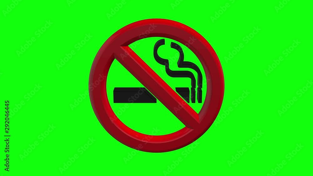Video Stock No smoking 3d isometric icon on green screen. Avoid smoke ...