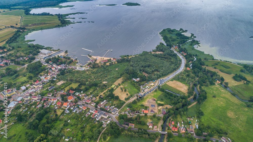 Stepnica - miasto, port morski i marina nad zalewem szczecińskim Stock ...