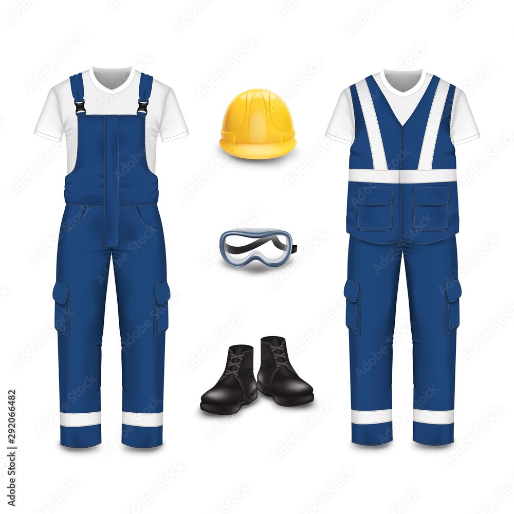 Work wear and uniform set, vector isolated illustration Stock Vector ...