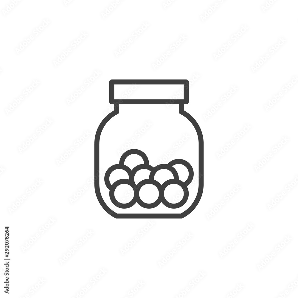 Candy jar line icon. linear style sign for mobile concept and web ...