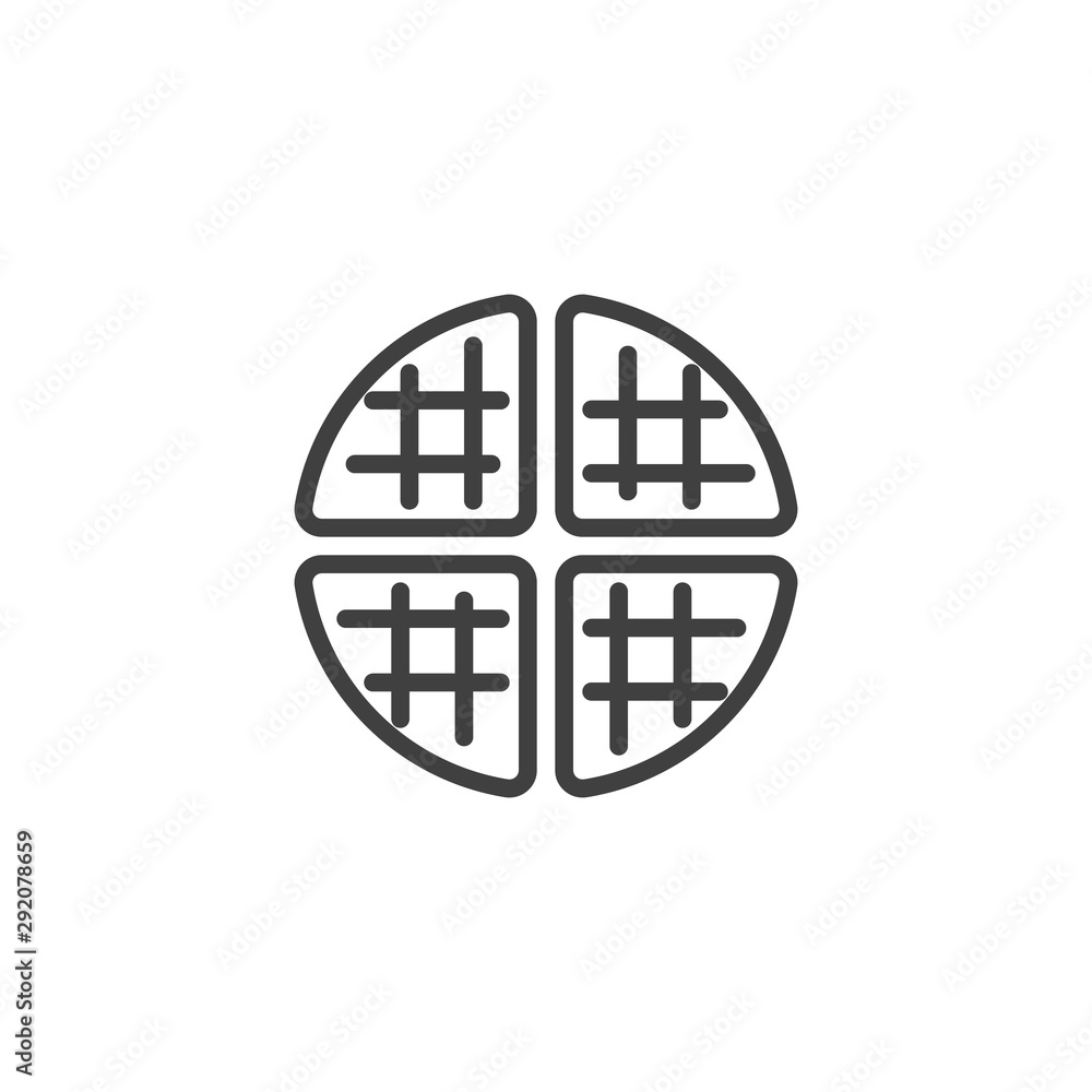 Round waffle line icon. linear style sign for mobile concept and web ...