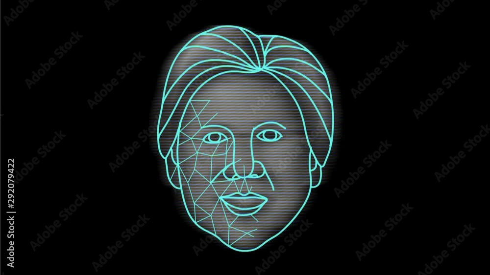 2d Animation motion graphic low polygon mesh wireframe of female human ...