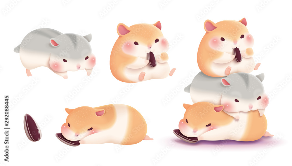 Lovely chubby hamster Stock Vector | Adobe Stock