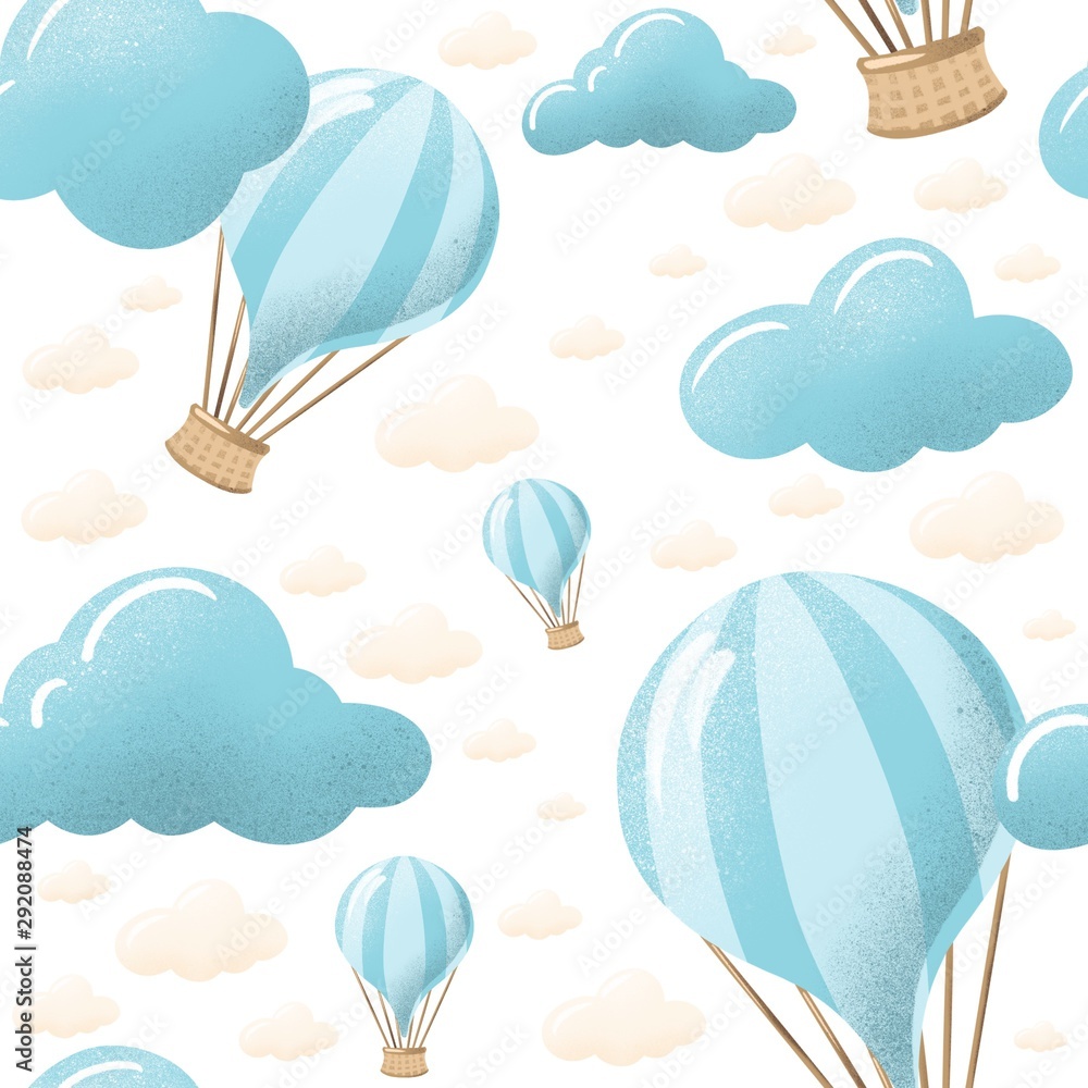 Seamless baby boy pattern in blue color for scrapbook paper design and ...