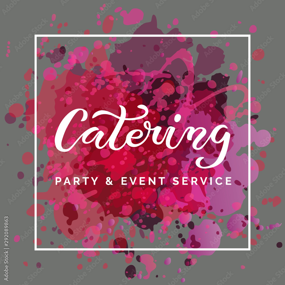 Template of catering company logo. Hand-drawn and digitized lettering ...