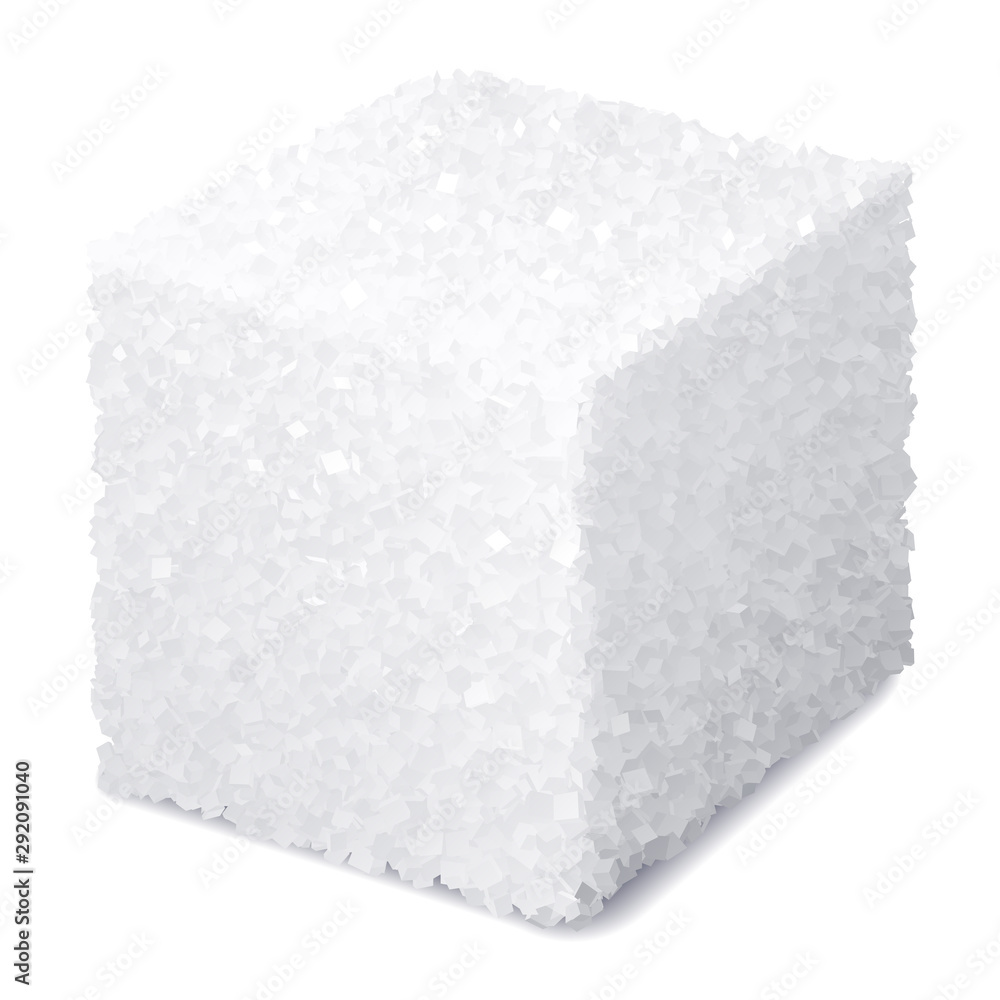 Vector realistic 3d sugar cube isolated on white background Stock ...
