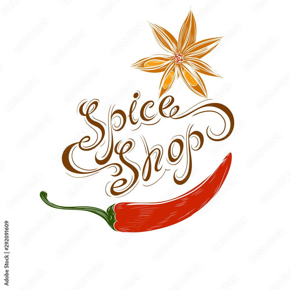 logo spice shop Stock Vector | Adobe Stock
