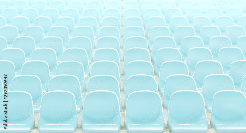 Light blue rows of seats on the stadium . Stock Photo | Adobe Stock