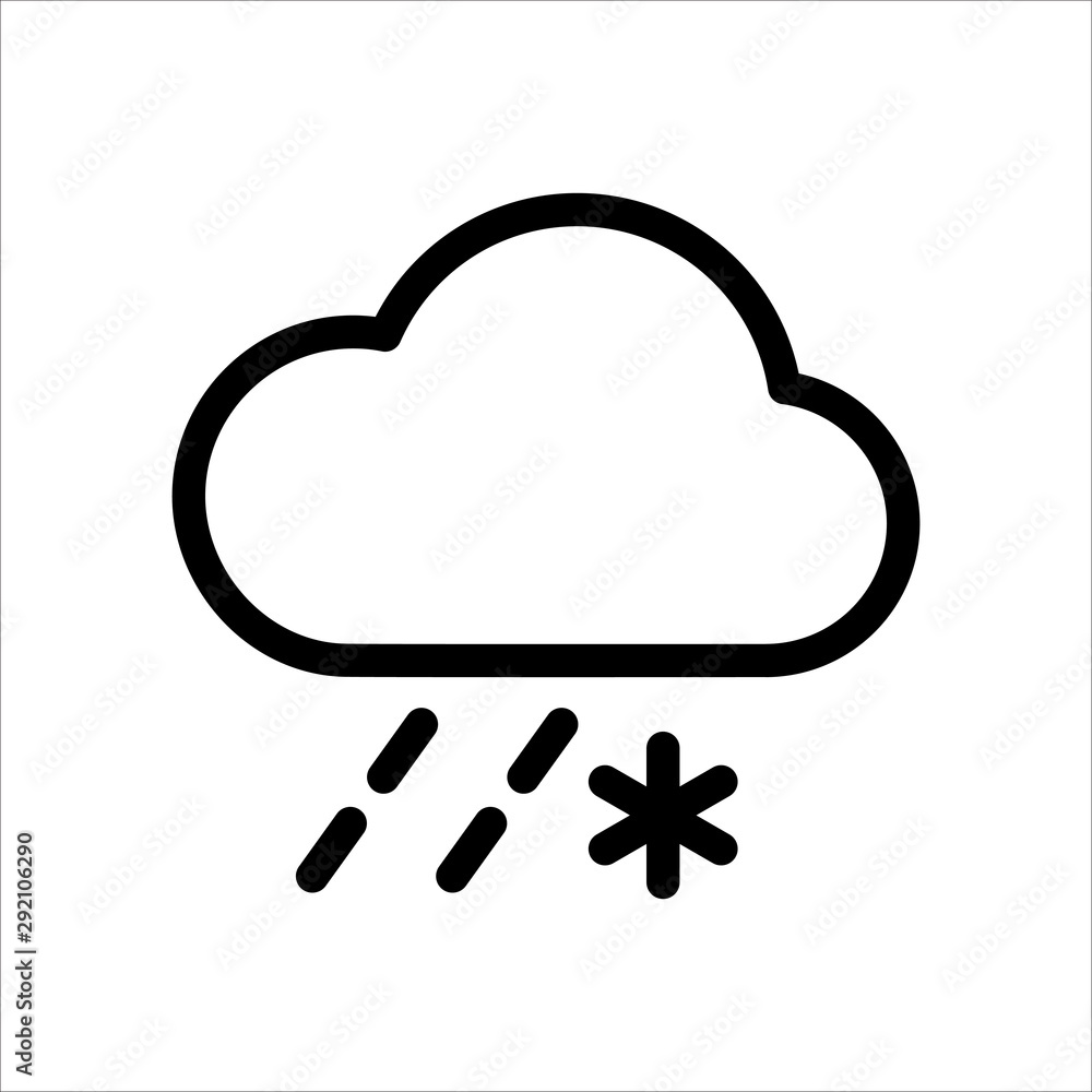 Snow icon. Symbol of Weather icon with trendy flat line style icon for ...