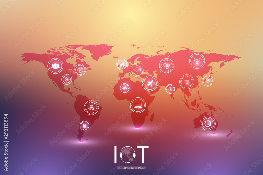 Internet of things IoT and networking concept for your design ...