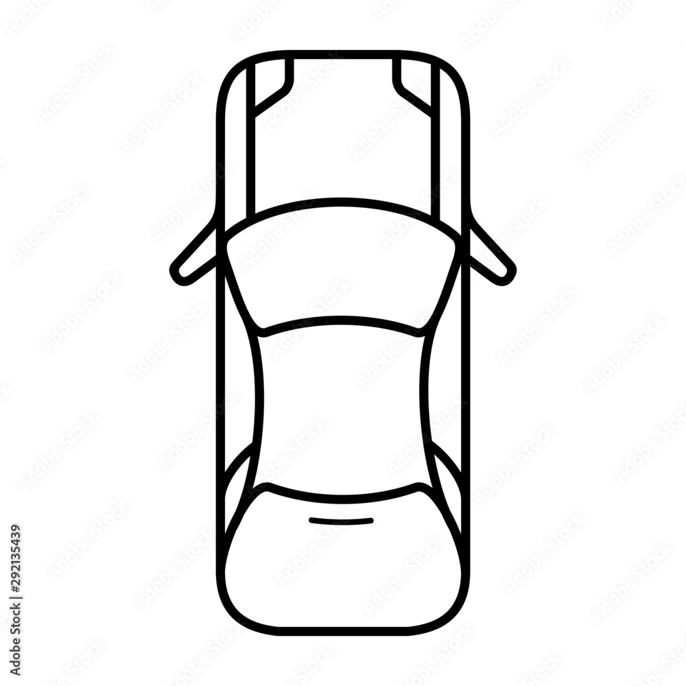 Car top view logo design in outlines Stock Vector | Adobe Stock