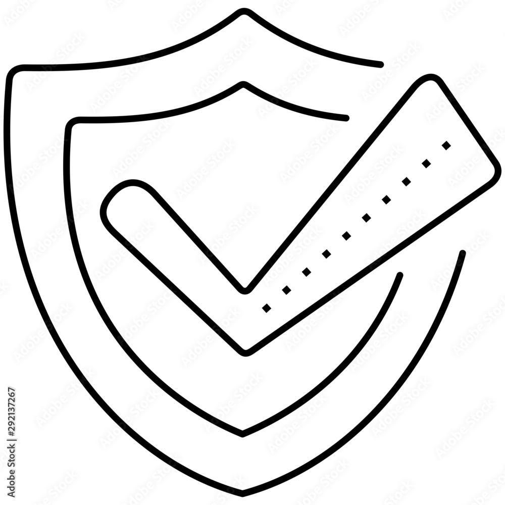 safety shield and check mark vector icon in outs. black aesthetic ...