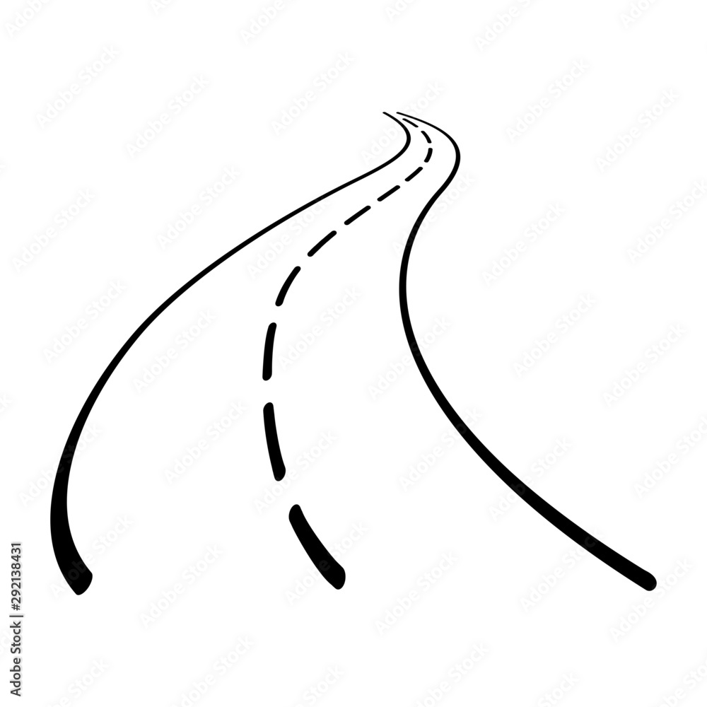 pathway vector icon in outs. black aesthetic contour Stock Vector ...