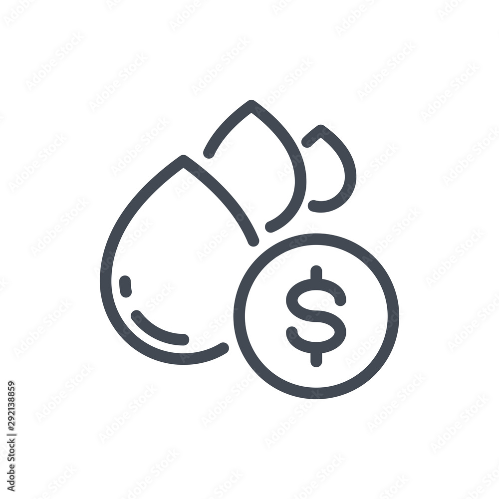 Gas and oil price line icon. Fuel trade and price for petrol vector ...