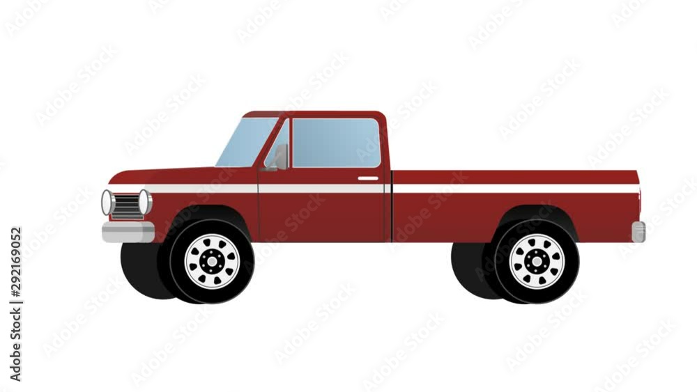 Animation pickup truck. Pickup truck, video with included alpha channel ...