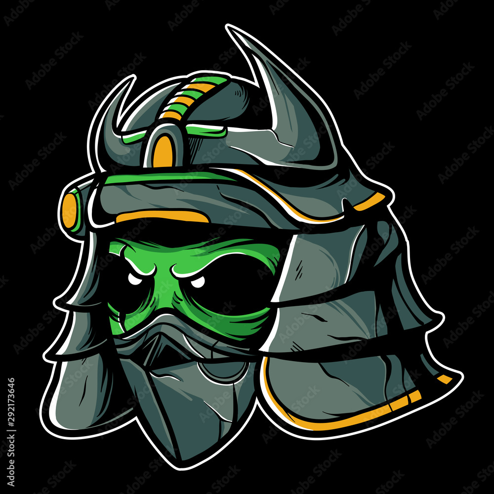 Samurai Head Vector