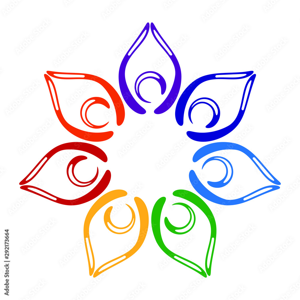 Logo Lotus Flower Teamwork People Vector Stock Vector | Adobe Stock