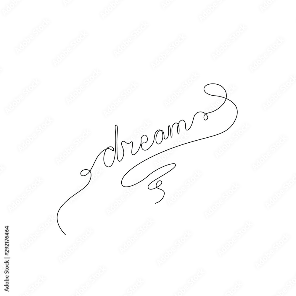 The Word Dream In Cursive Tattoo