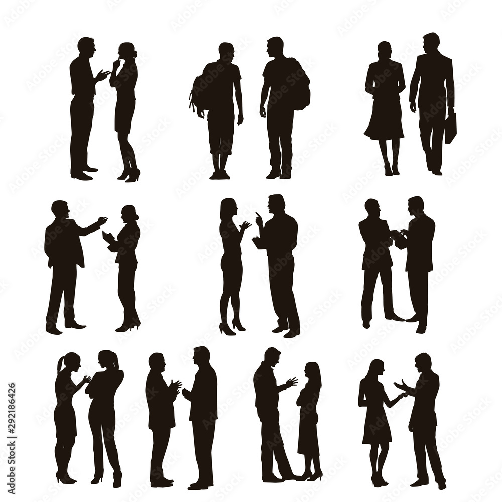 People Are Talking Silhouettes Stock Vector | Adobe Stock