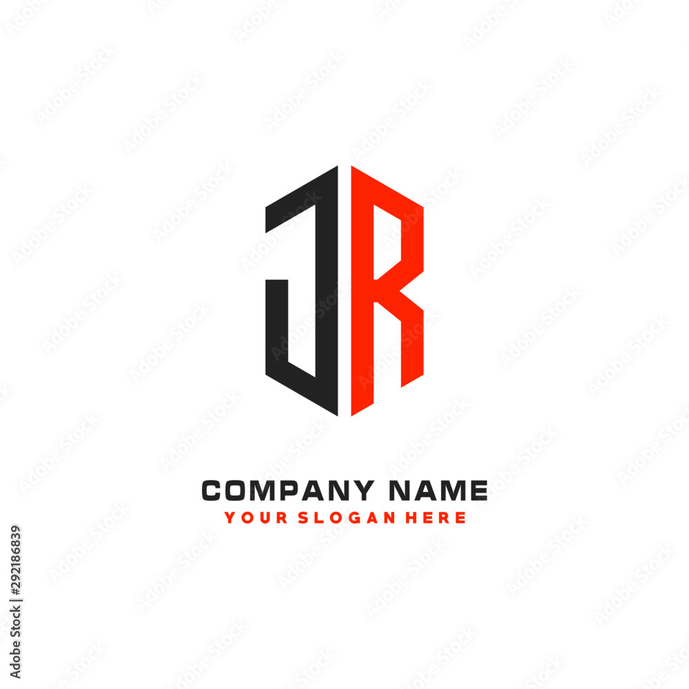JR Letter Logo Hexagonal Design, initial logo for business, Stock ...