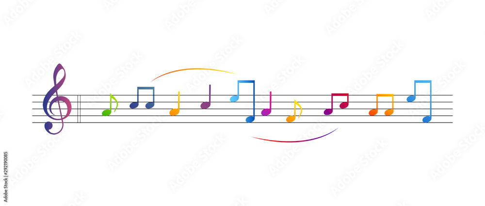 pentagramma, note, note musicali, Stock Vector | Adobe Stock