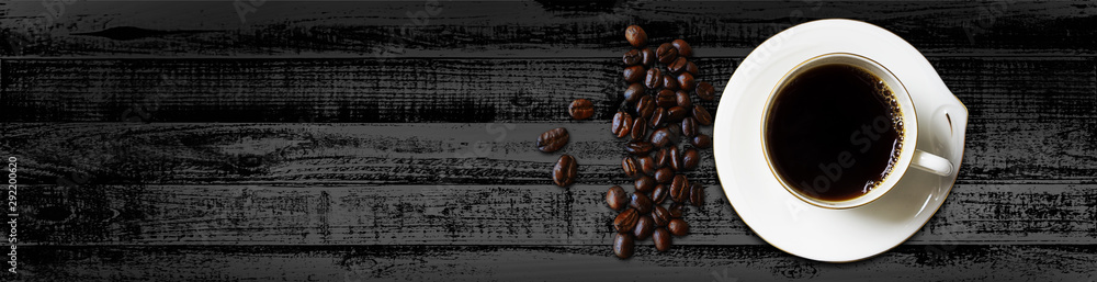Website header or banner design cup of coffee with beans Stock Photo ...
