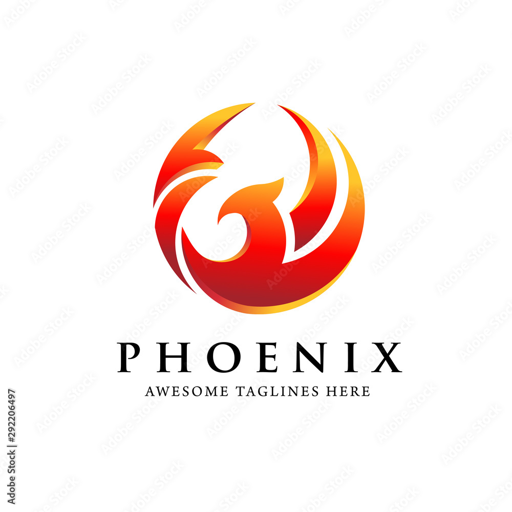 creative simple phoenix bird circle logo concept, best phoenix bird ...