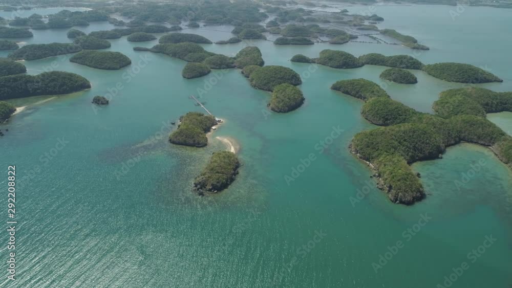 Aerial view of Small islands with beaches and lagoons in Hundred ...