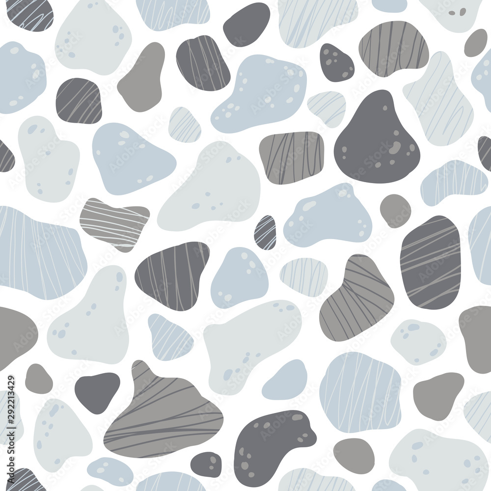 Cute natural texture of sea pebbles in a simple cartoon style. Vector ...