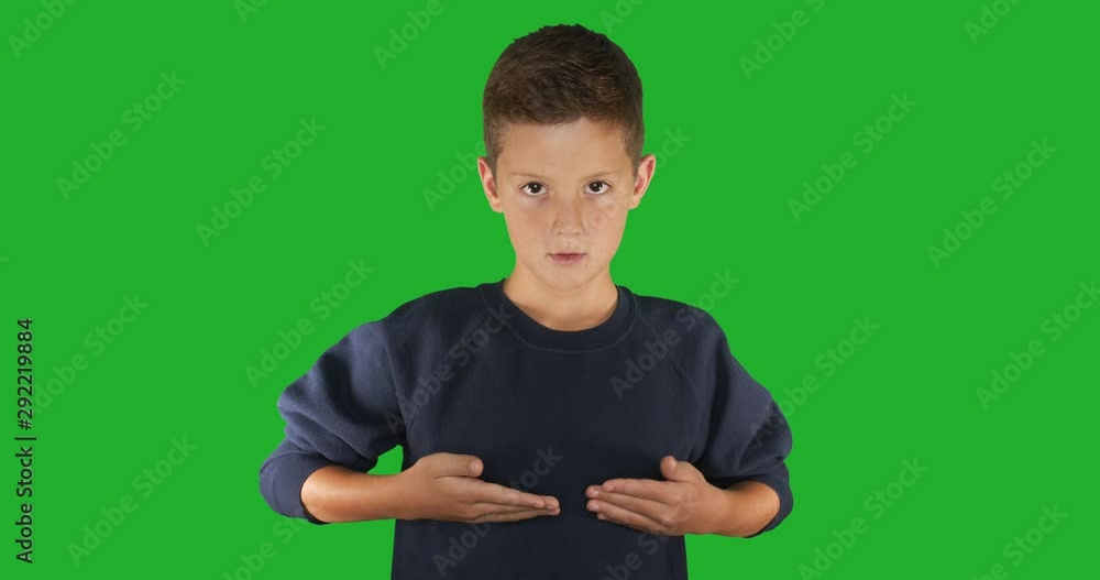 Deaf boy signing I know sign language, communication for hearing ...