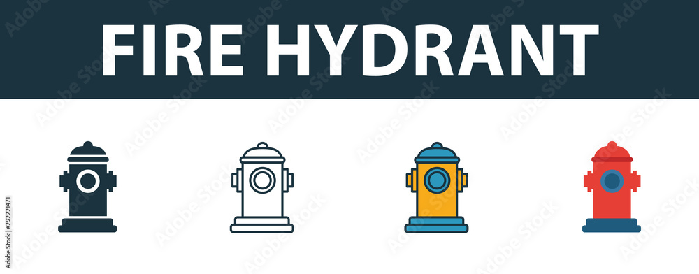 Fire Hydrant icon set. Premium symbol in different styles from fire ...