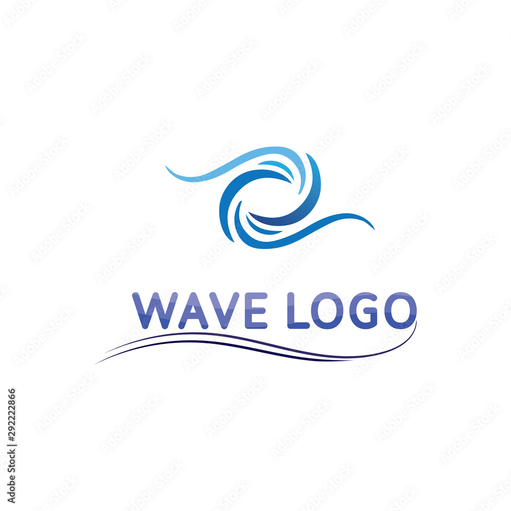 water and Waves beach logo and symbols template icons app Stock Vector ...