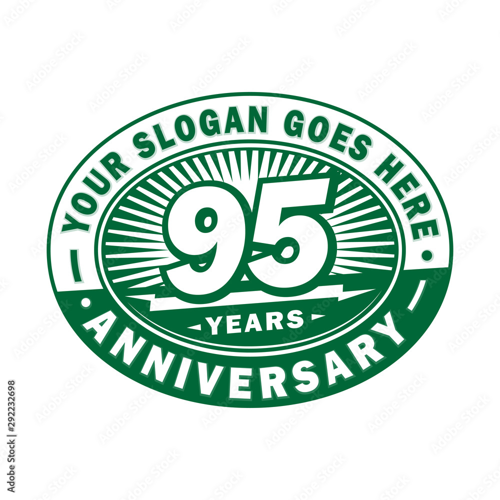 95 years anniversary design template. 95th logo. Green design - vector ...
