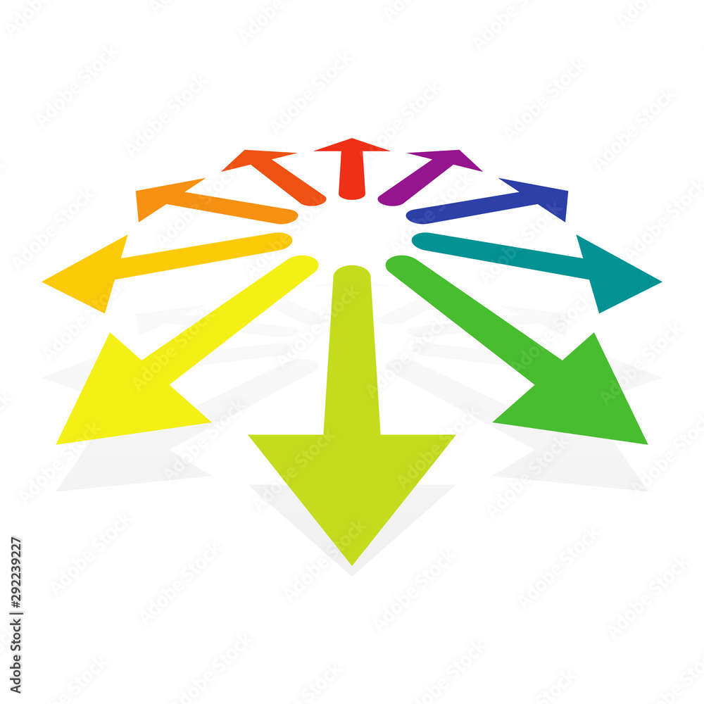 Radial, circular arrows for enlarge, expand themes. Alignment, align ...
