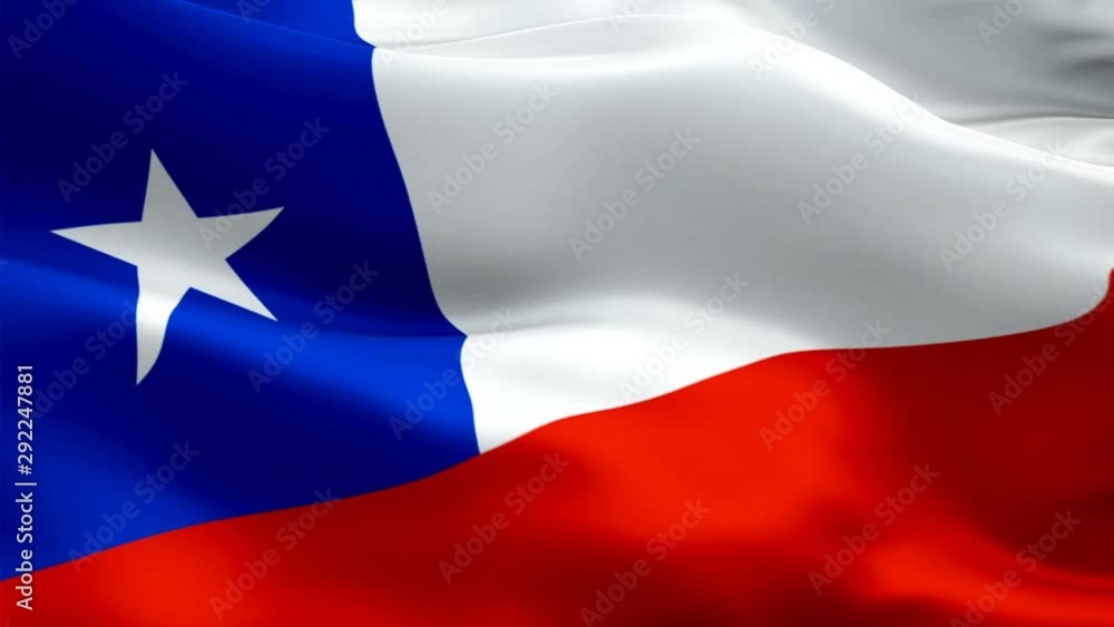 Chile waving flag. National 3d Chilean flag waving. Sign of Chile ...