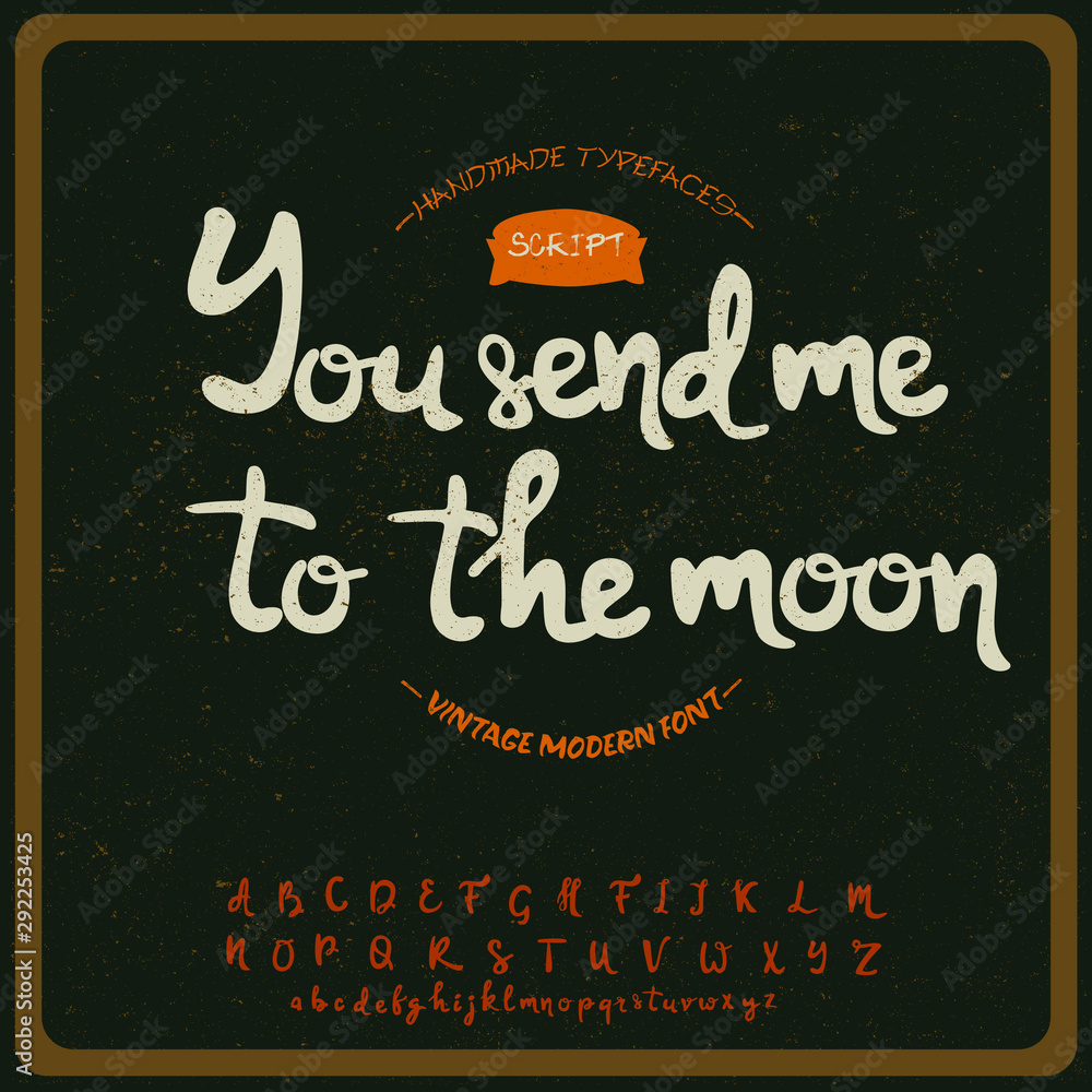 Calligraphy font "you send me to the moon" is inspired by embellished ...
