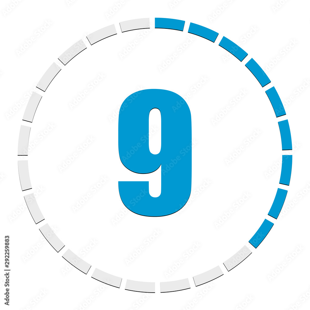 Progress, completion, step indicator. Segmented circle as duration ...