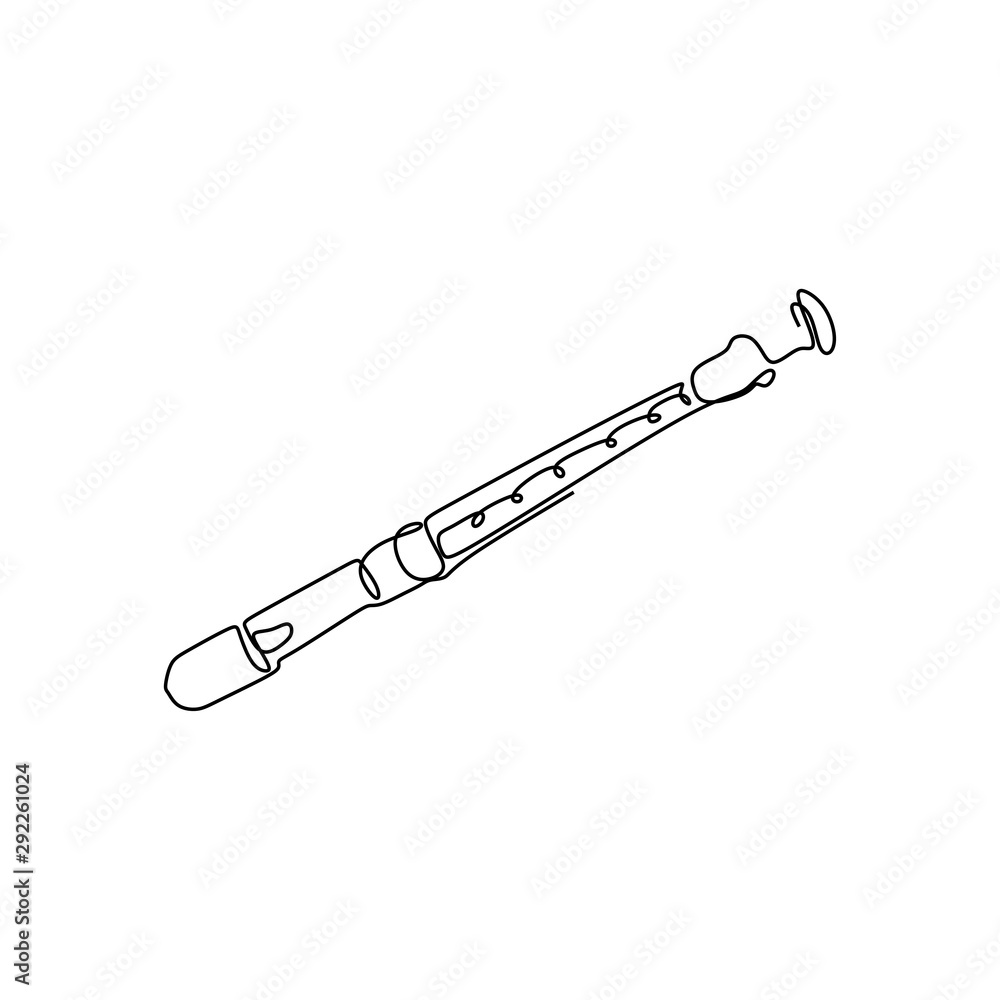 one continuous line drawing Recorders instrument vector illustration ...