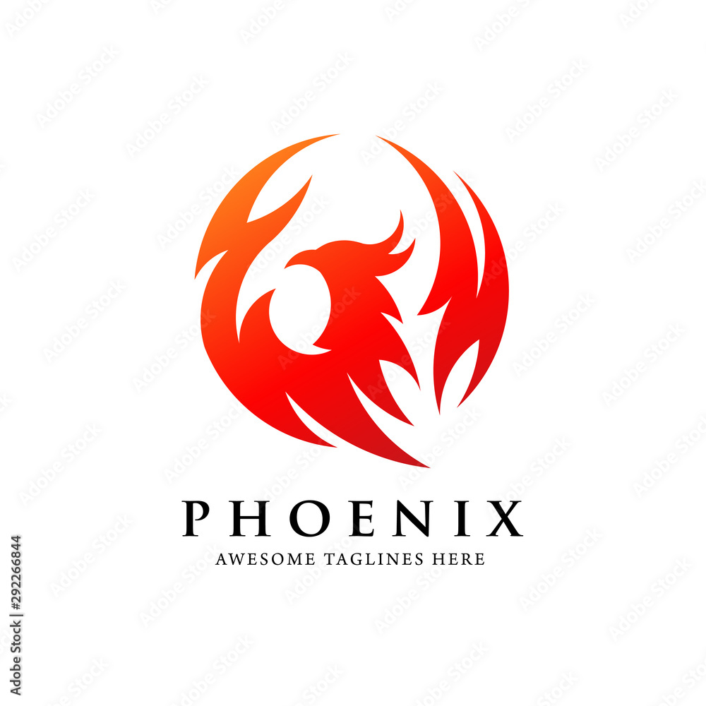 creative simple phoenix bird circle logo concept, best phoenix bird ...