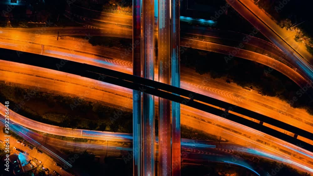 Rail track and conductor rail transportation, Aerial top view, Road ...