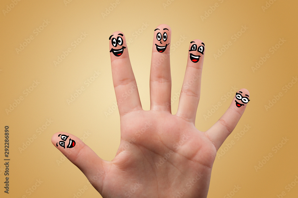 Smart looking fingers smiling and hugging Stock Photo | Adobe Stock